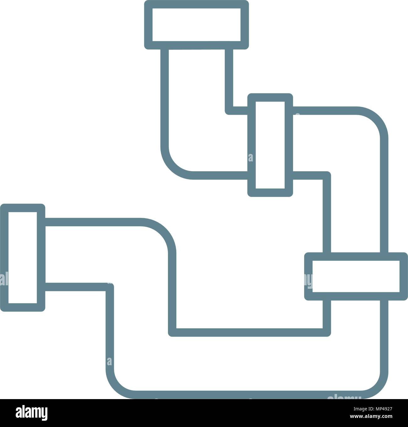 Water supply communications linear icon concept. Water supply ...