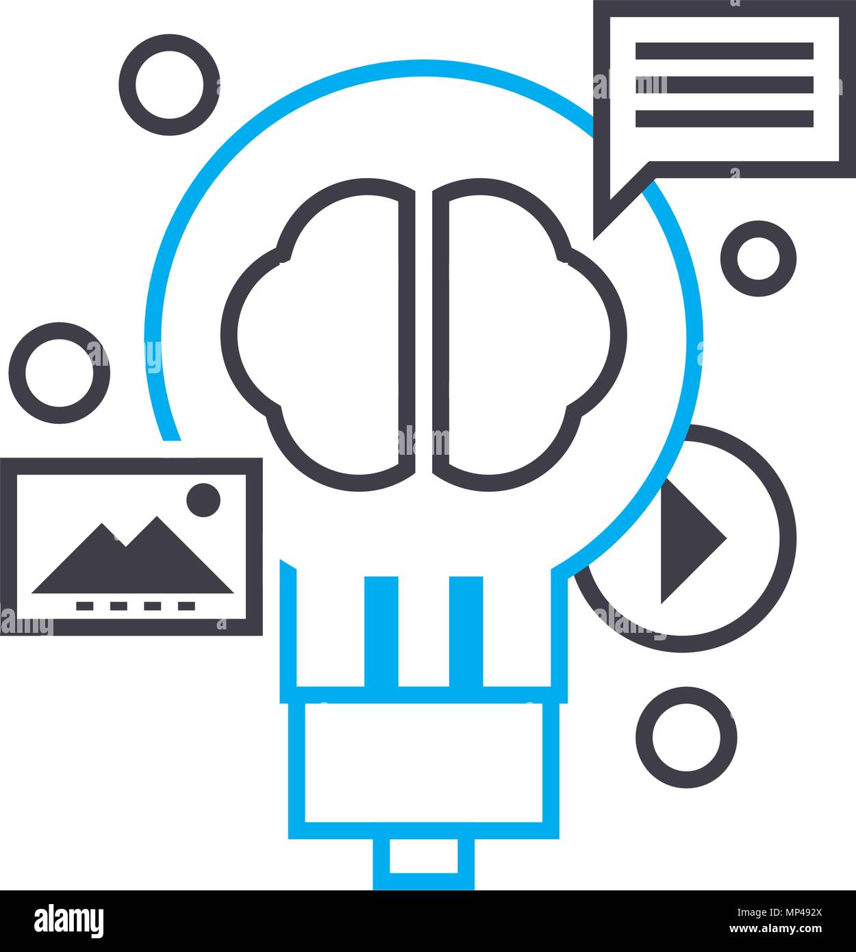 Ways of perception linear icon concept. Ways of perception line vector ...