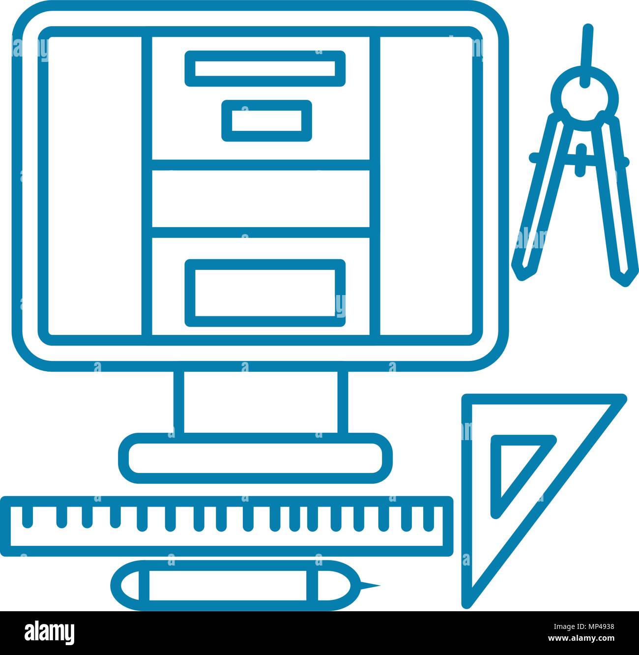 Web design linear icon concept. Web design line vector sign, symbol, illustration Stock Vector ...