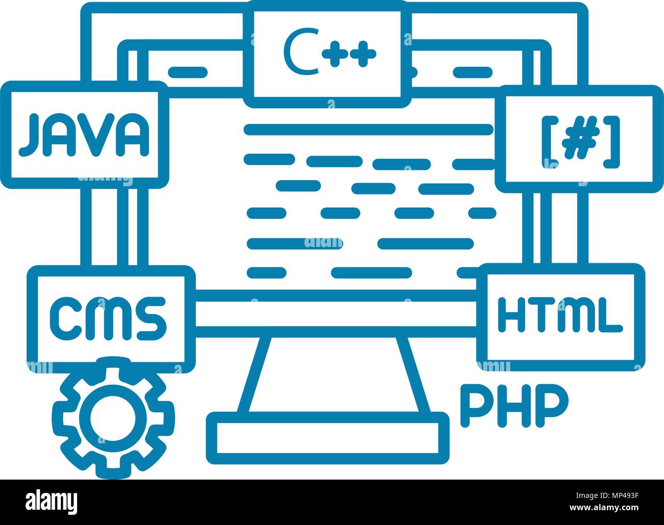 Web programming linear icon concept. Web programming line vector sign ... Web programming linear icon concept. Web programming line vector sign ...
