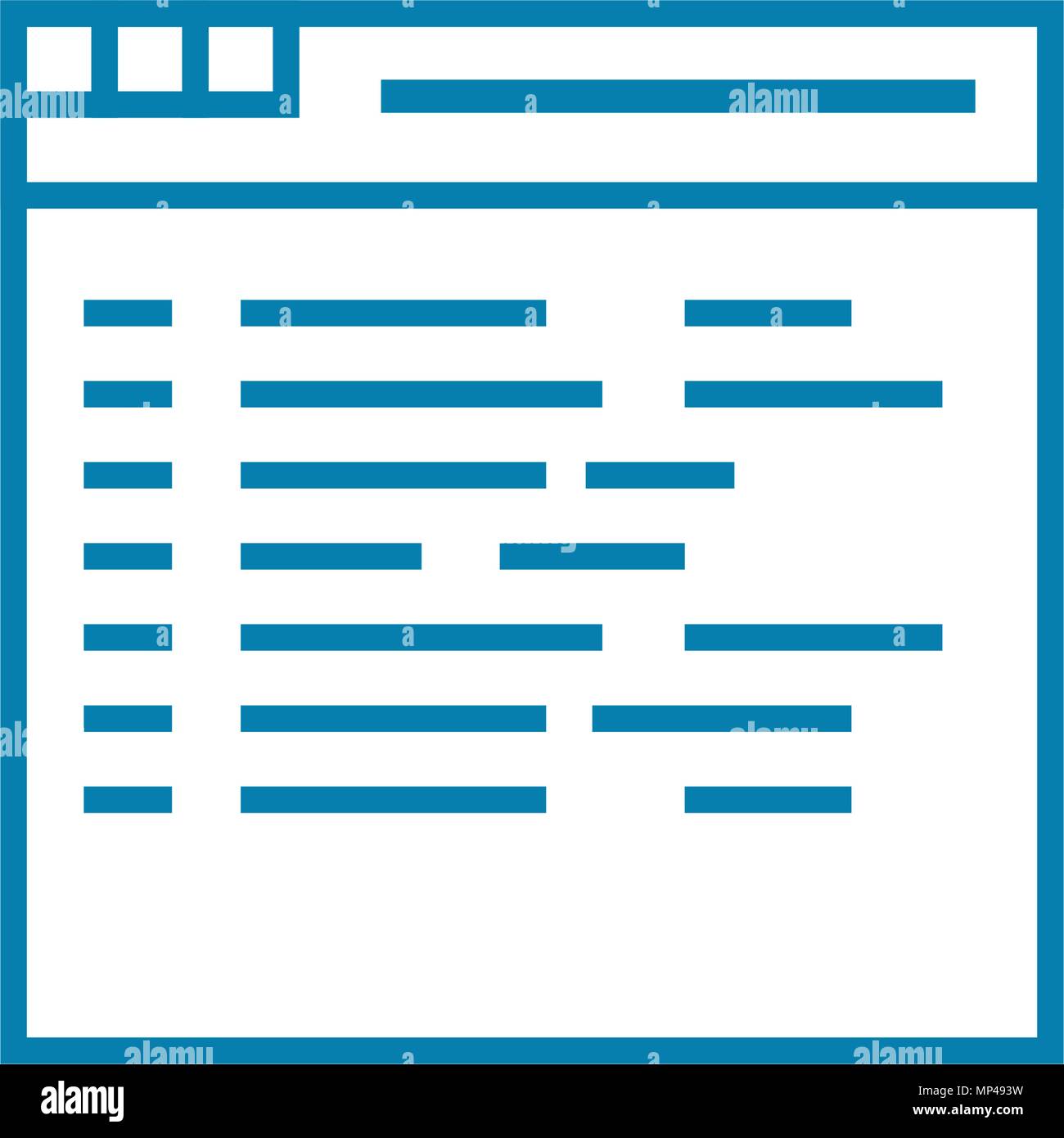 Website content linear icon concept. Website content line vector sign ...
