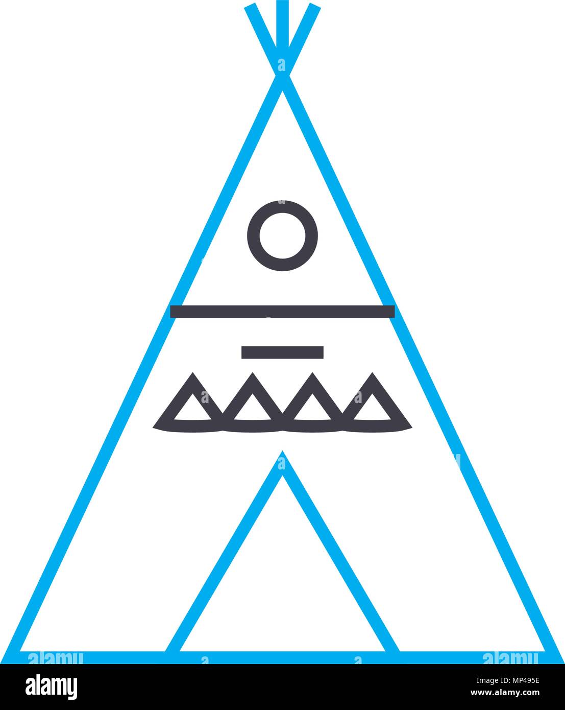 Wigwam linear icon concept. Wigwam line vector sign, symbol ...