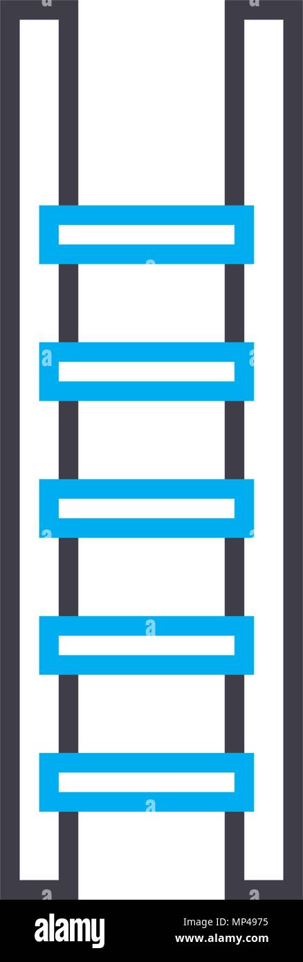 Wooden staircase linear icon concept. Wooden staircase line vector sign ...
