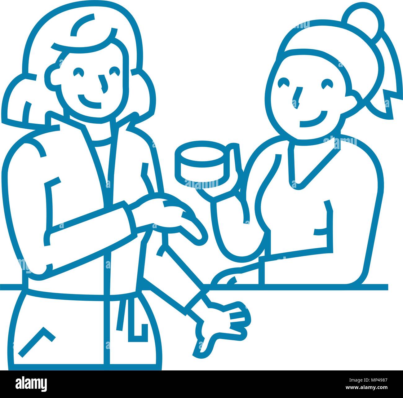 Work gossip linear icon concept. Work gossip line vector sign, symbol ...