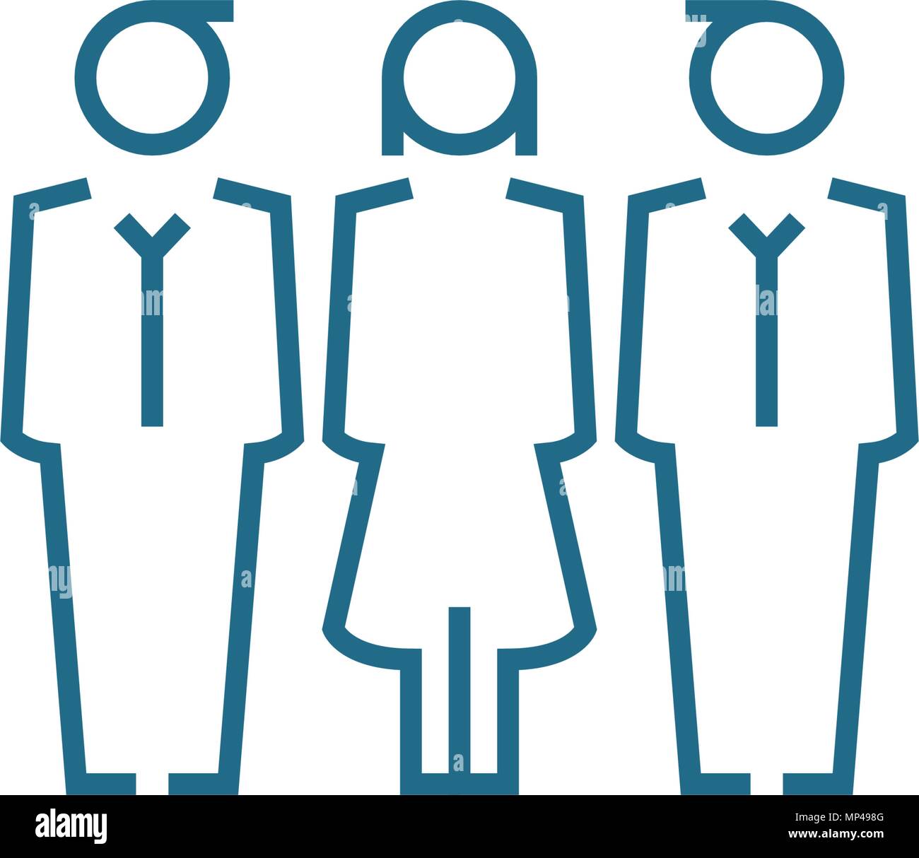 Work team linear icon concept. Work team line vector sign, symbol ...