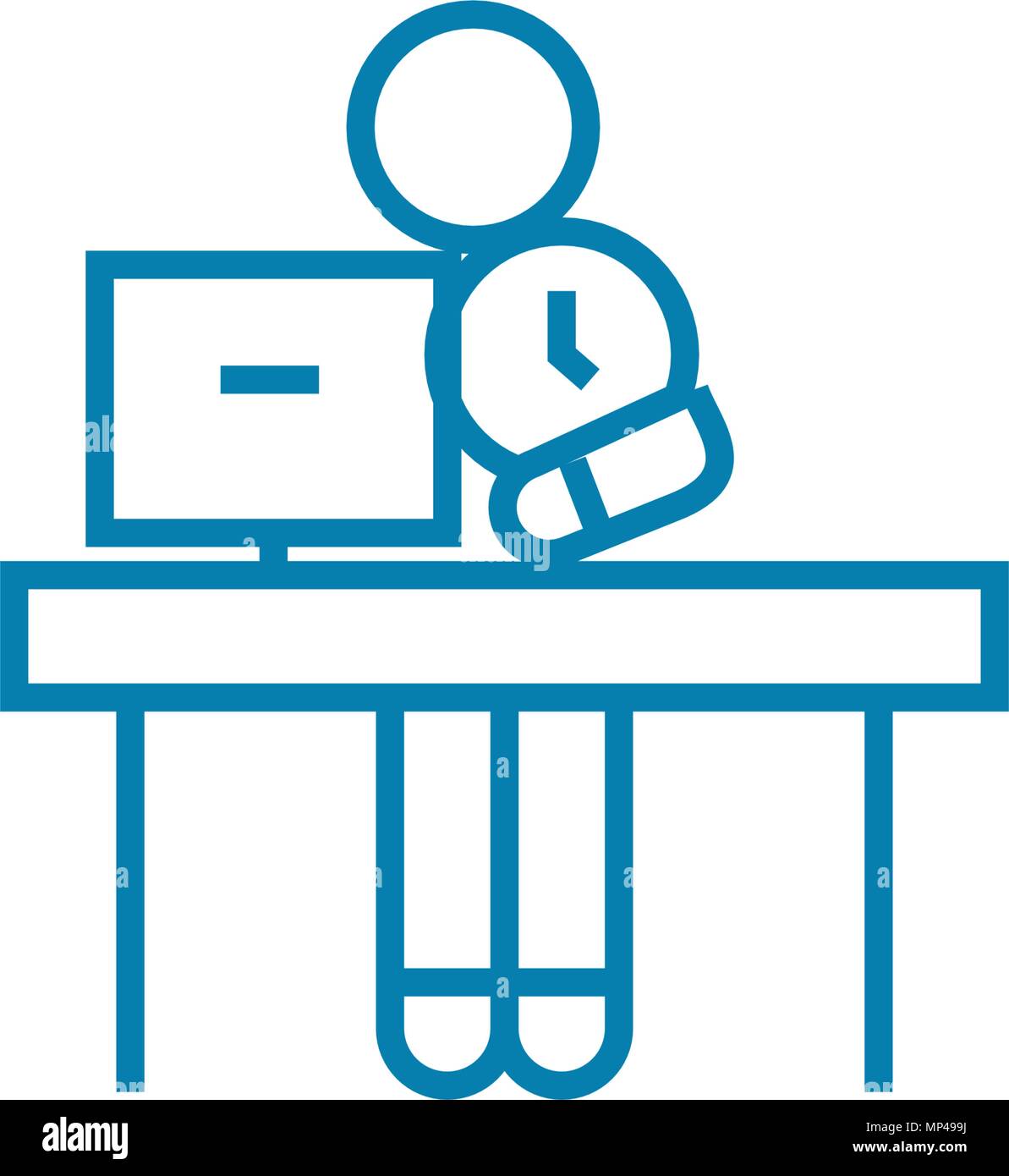 Working as a freelancer linear icon concept. Working as a freelancer ...