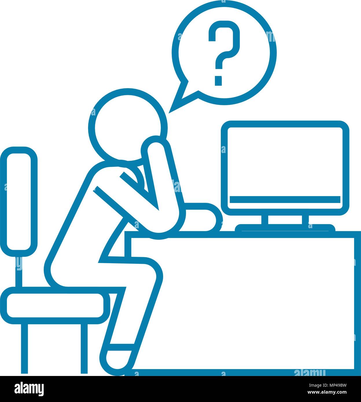 Working issue linear icon concept. Working issue line vector sign ...