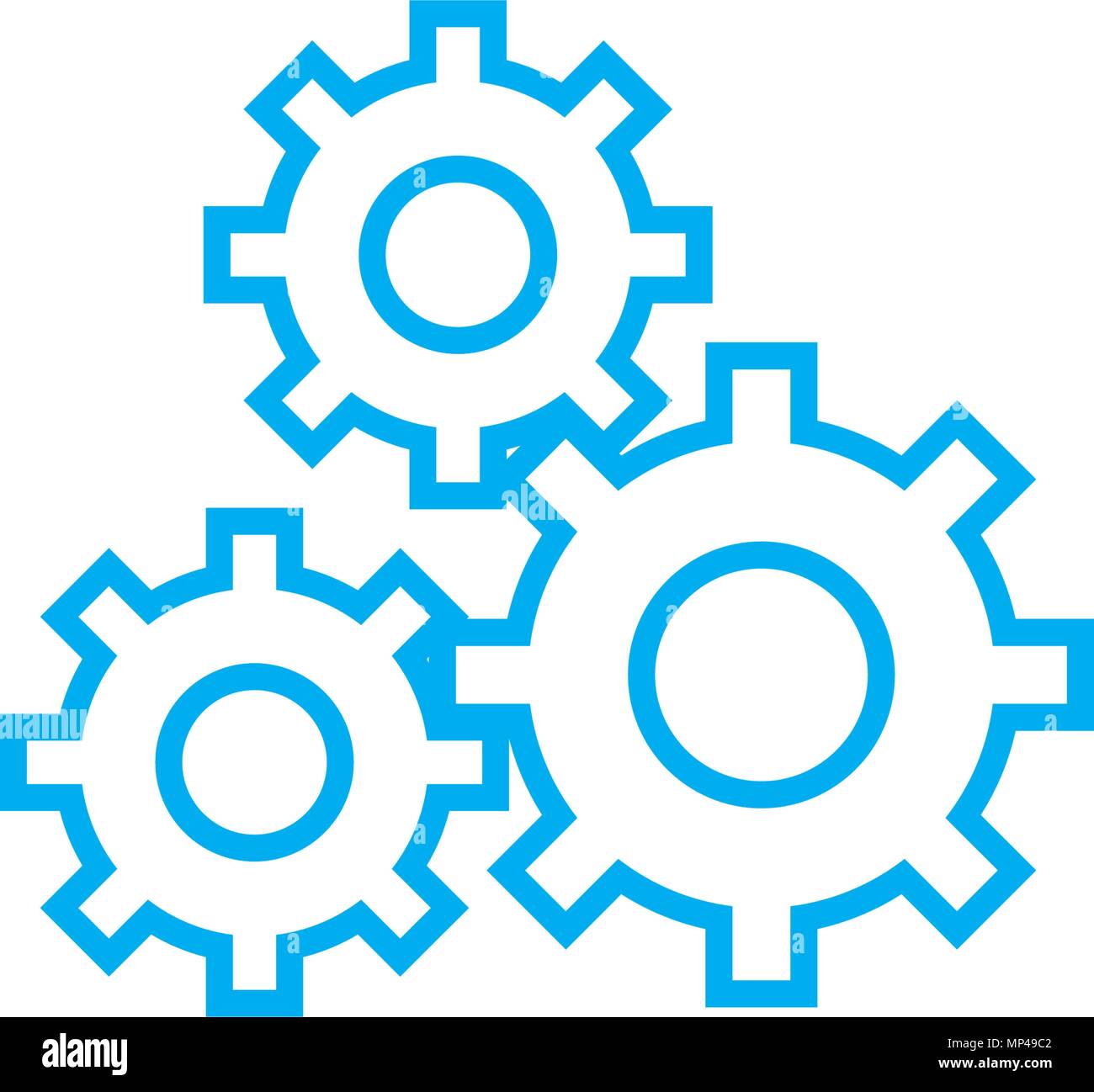 Working mechanism linear icon concept. Working mechanism line vector ...