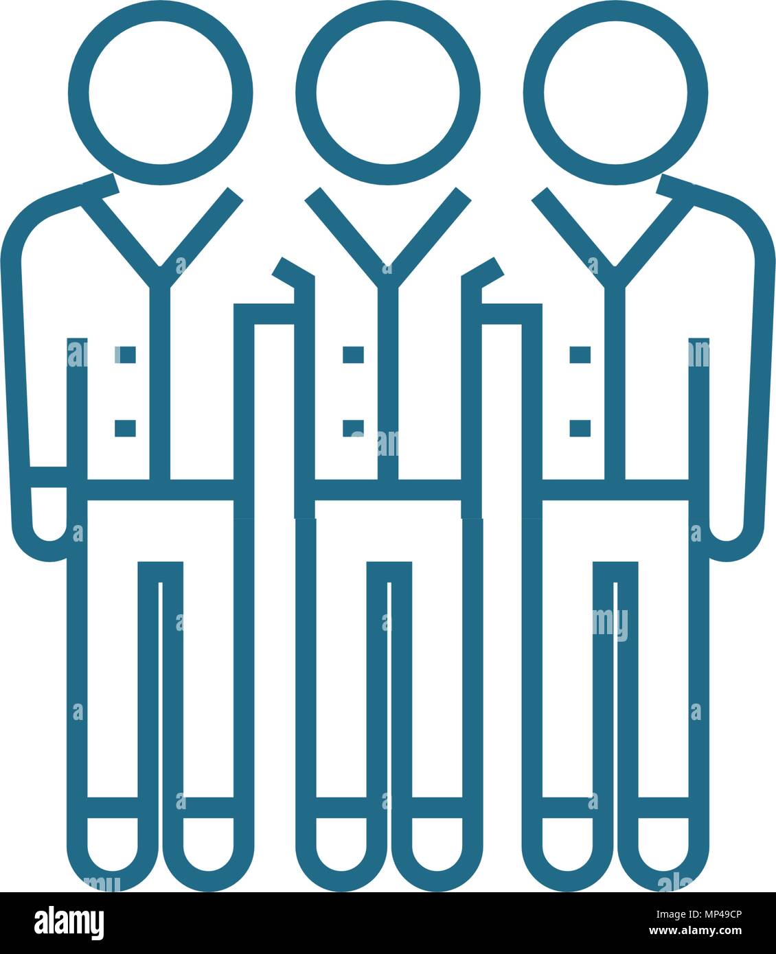 Working team linear icon concept. Working team line vector sign, symbol ...