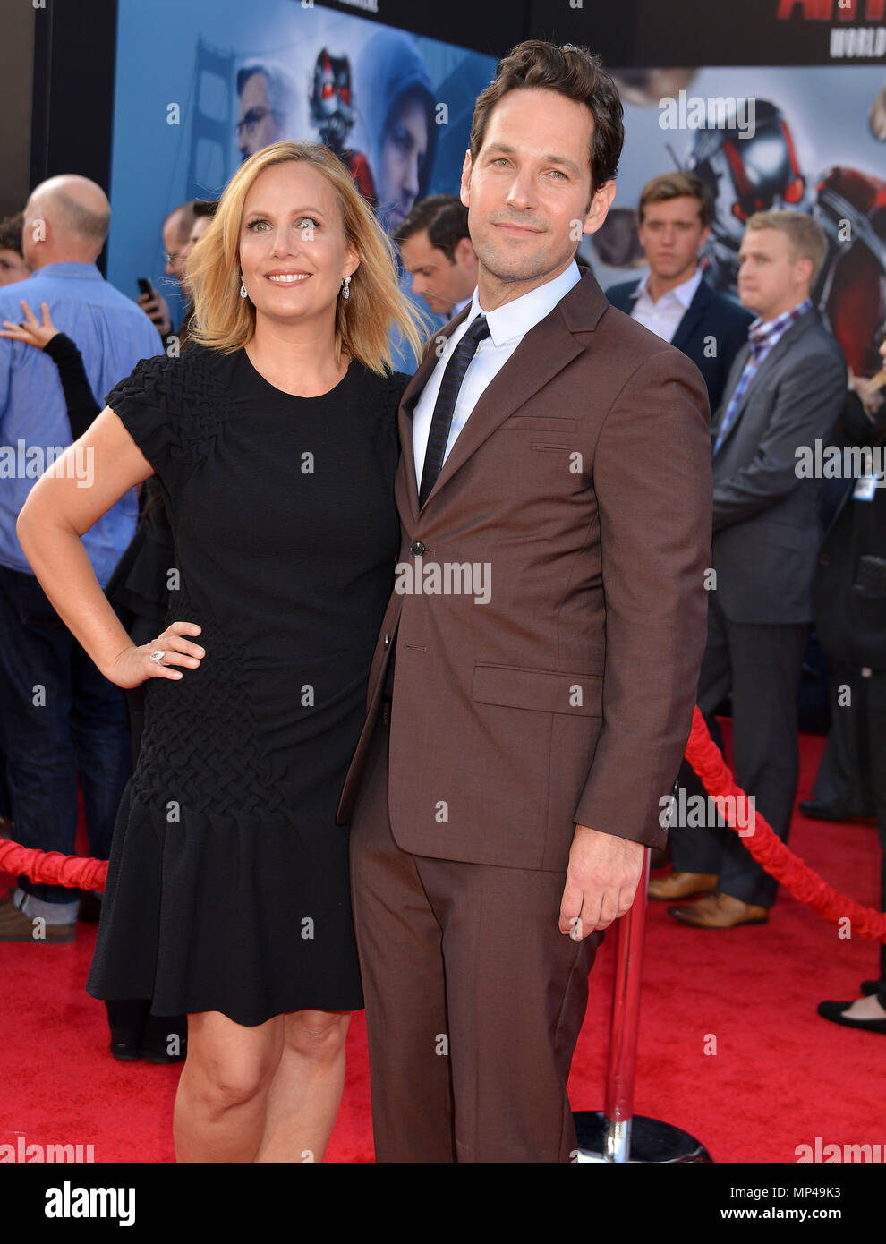 Paul Rudd and wife 030 arriving at the Ant Man Premiere at the Dolby ...
