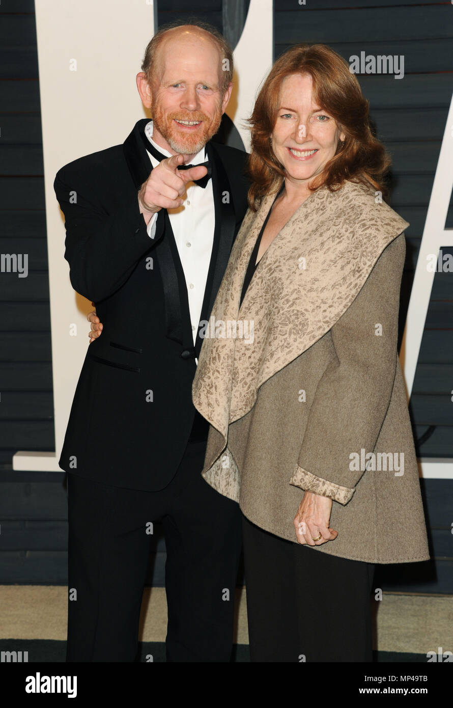 Ron Howard and wife A at the 2015 Vanity Fair Oscars party at the ...