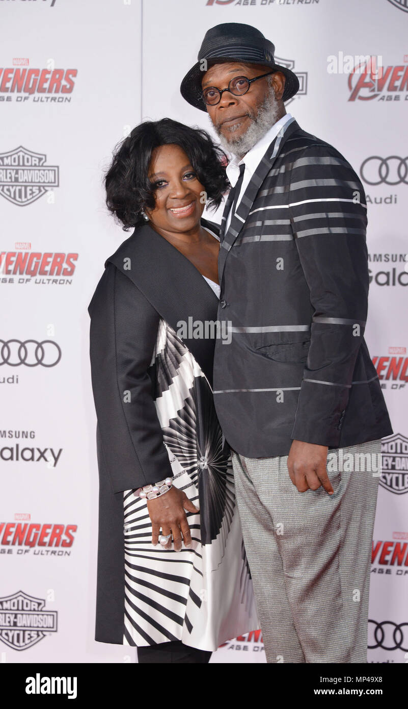 Samuel L. Jackson (R) and wife LaTanya Richardson at the Avengers Age ...
