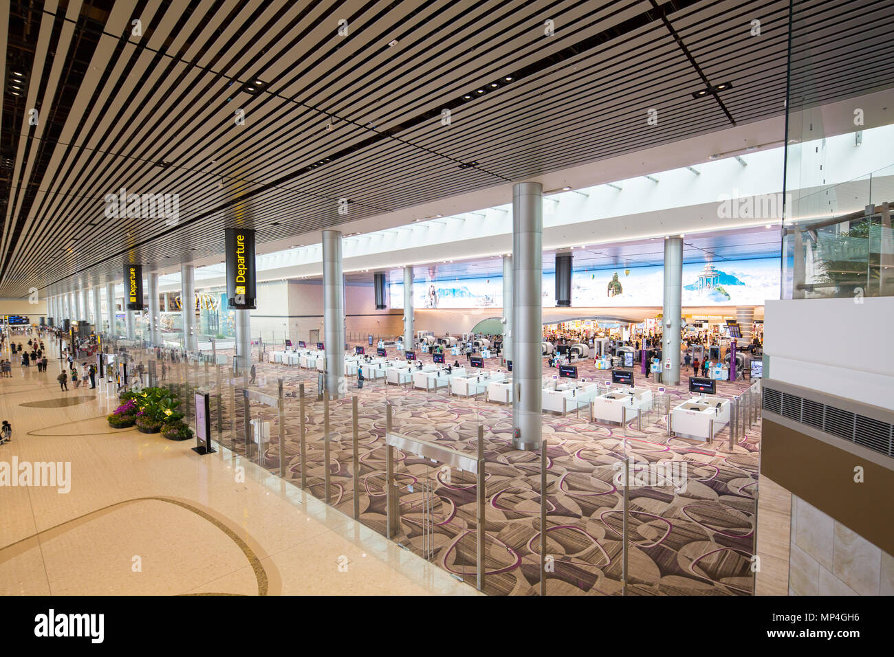 Overall view of the immigration clearance from a high view at Singapore ...