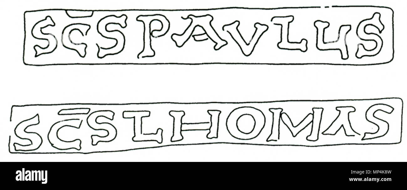 Names of St Paulus and St Thomas on the Holy Crown, with the special ...