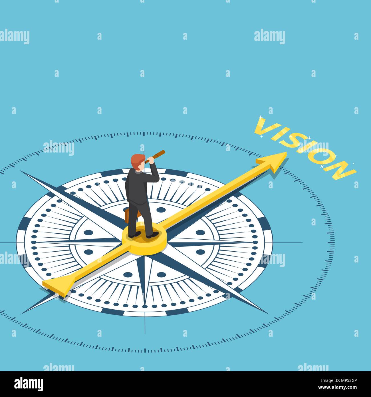 Vision compass concept 3d Stock Vector Images - Alamy