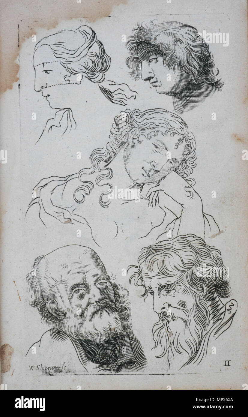 Plate II, heads . English: Plate II, heads, from Polygraphice, or, the ...