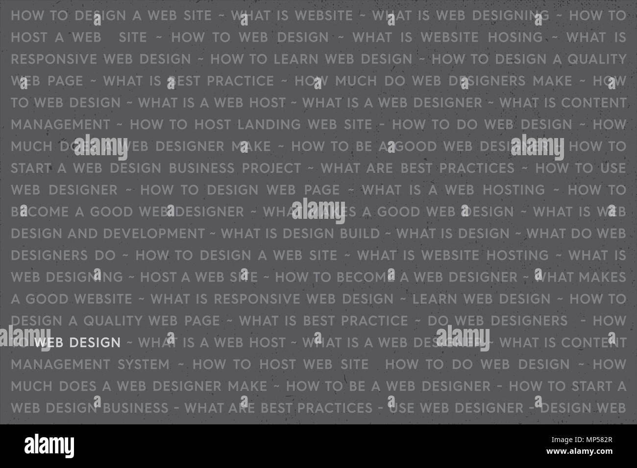Web Design Keywords Poster Concept. Web Network Working Text with White ...