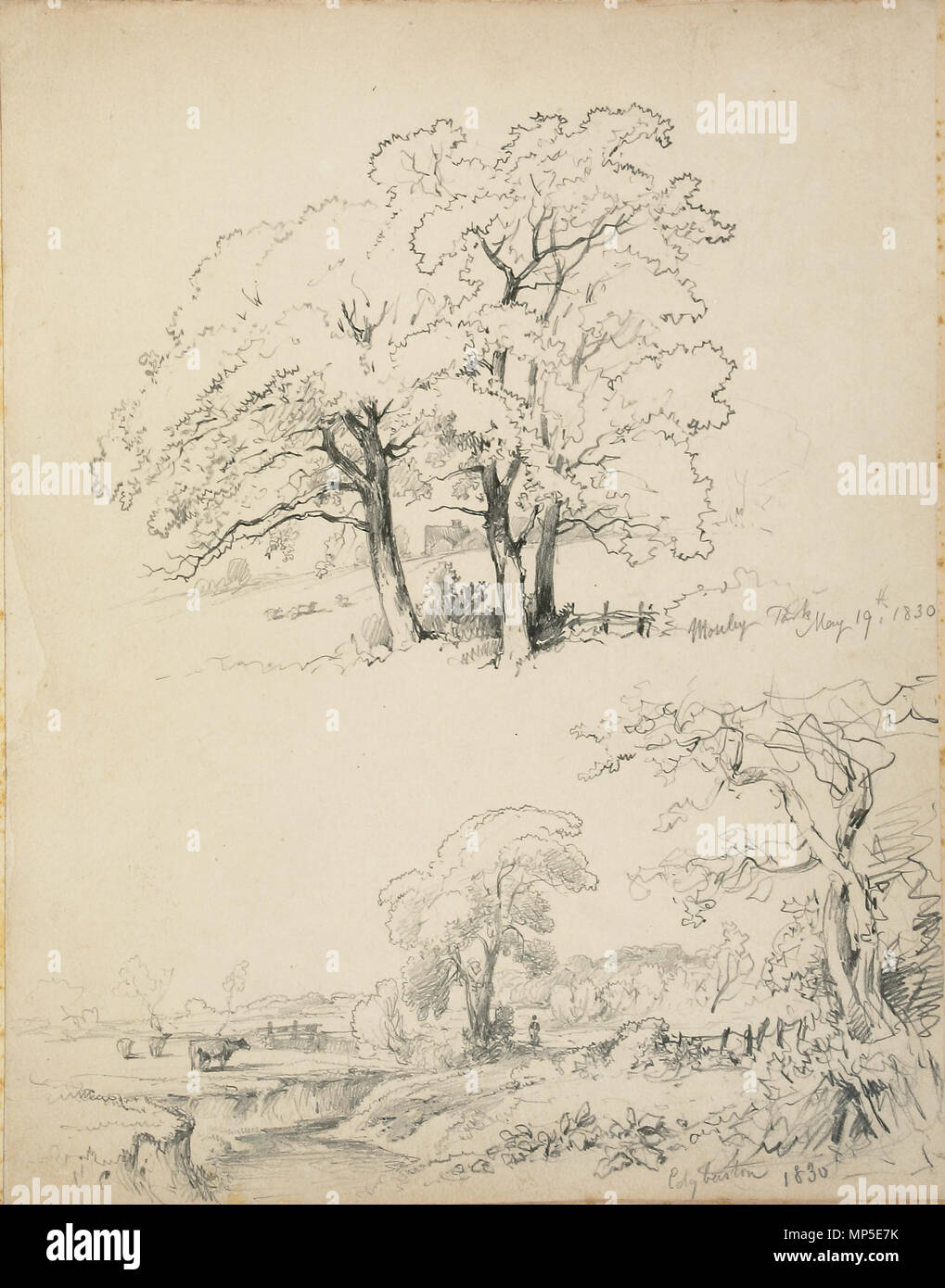 . English: Moseley Park (above) / Edgbaston (below) Pencil on paper ...