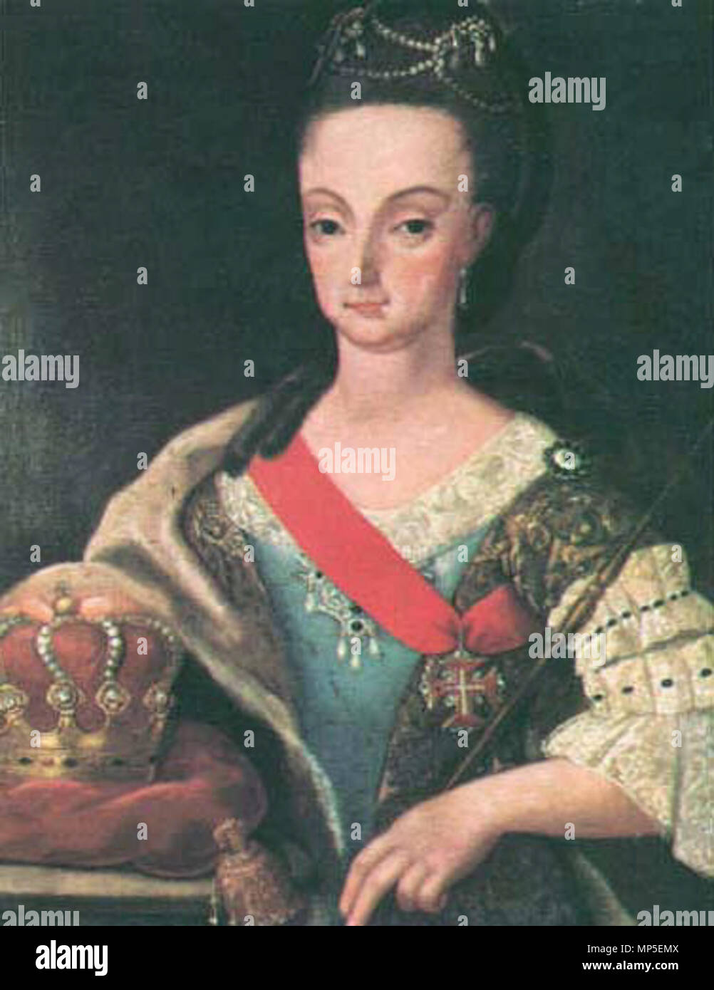 Portrait of Maria I of Portugal (1734-1816) 18th century. 1040 Rainha ...