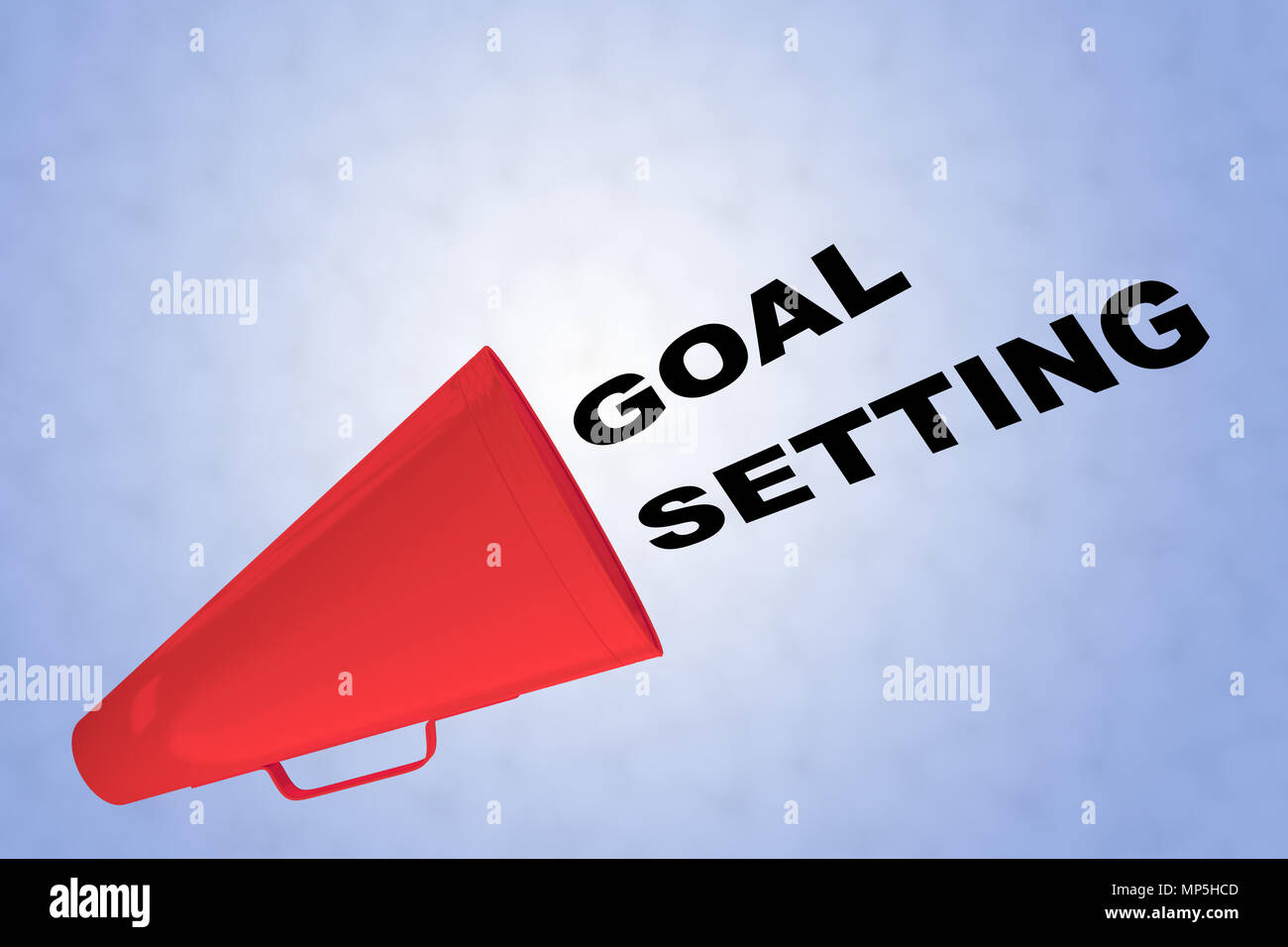3D illustration of GOAL SETTING title flowing from a loudspeaker Stock ...