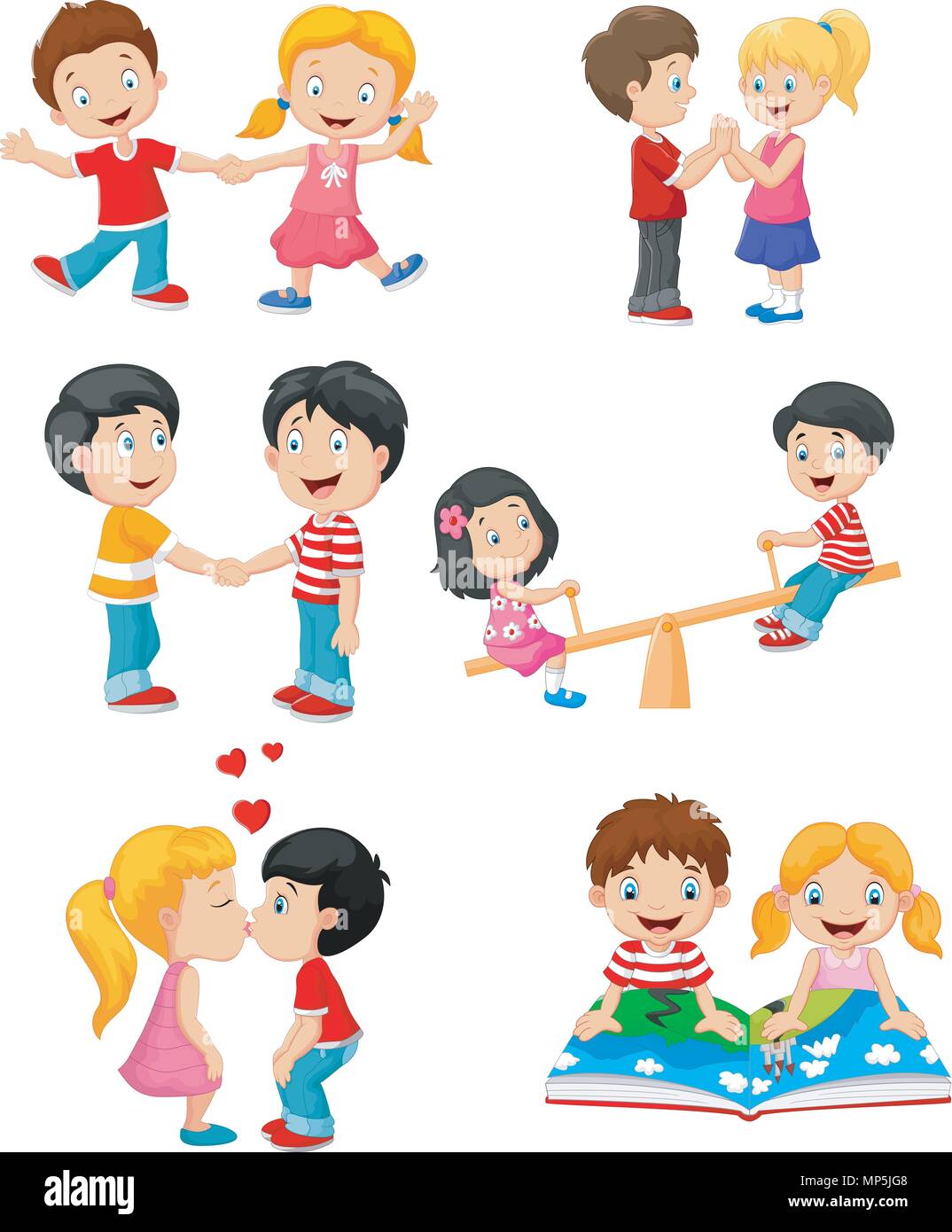 Collection of cartoon kids couple Stock Vector Image & Art - Alamy