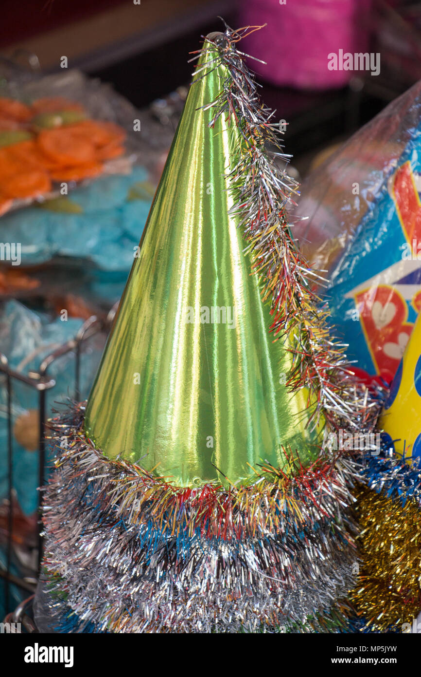 Set of party hats of variuos colors Stock Photo - Alamy