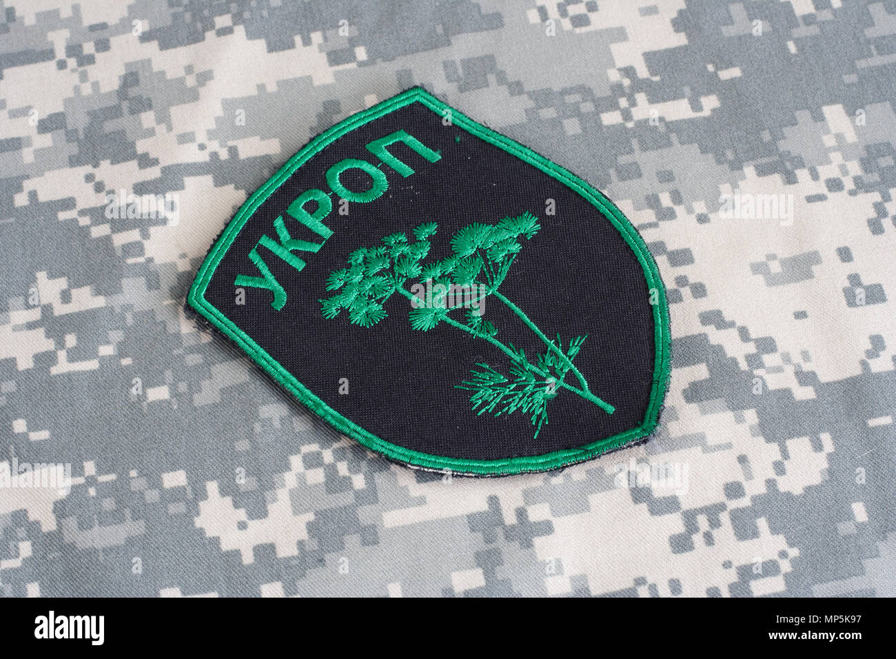 KIEV, UKRAINE - July, 08, 2015. Ukraine Army unofficial uniform badge ...