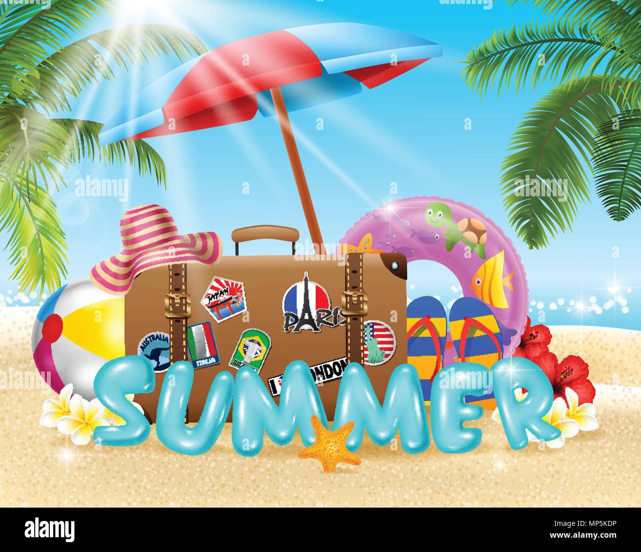 Summer vacation background Stock Vector Image & Art - Alamy