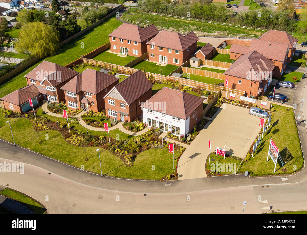 Aerial views of Redrow Homes development, The Parsonage, located in ...