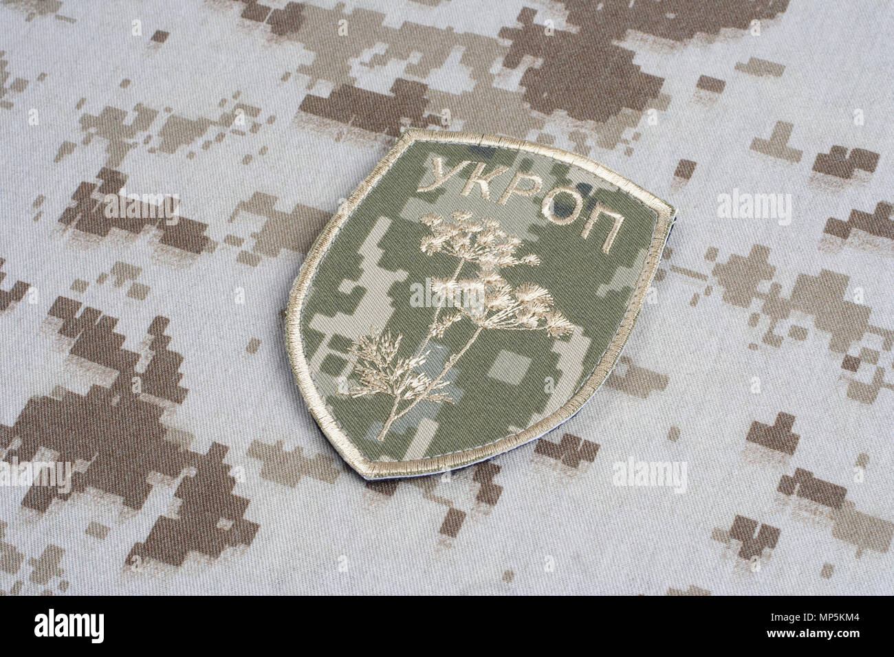 KIEV, UKRAINE - July, 16, 2015. Ukraine Army unofficial uniform badge ...