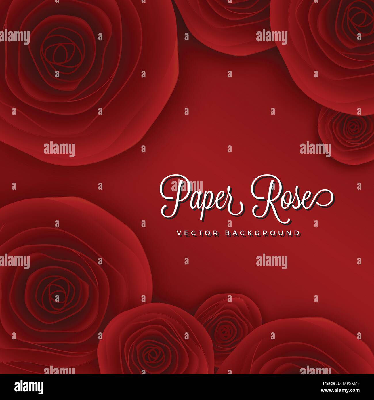 Red paper rose background illustration Stock Vector Image & Art - Alamy