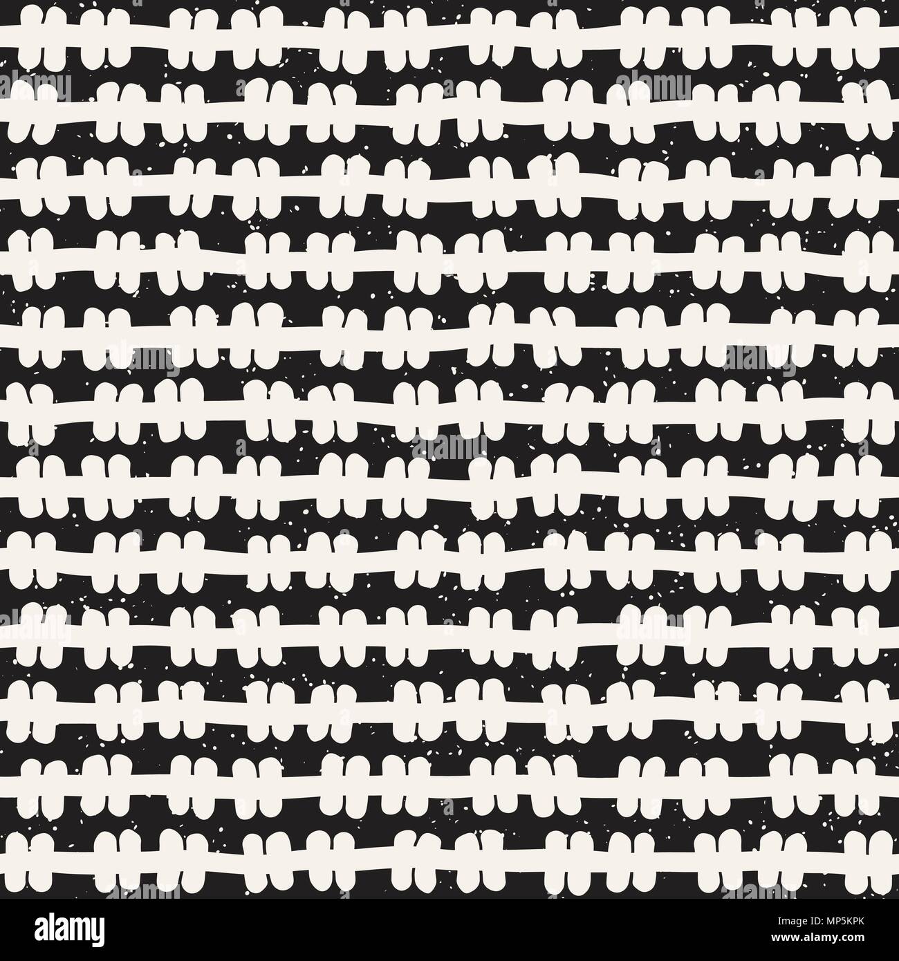 Hand drawn lines seamless grungy pattern. Abstract geometric repeating ...
