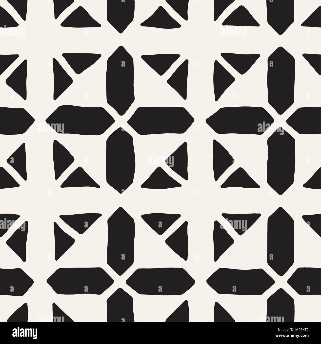 Hand drawn seamless repeating pattern with lines tiling. Grungy ...
