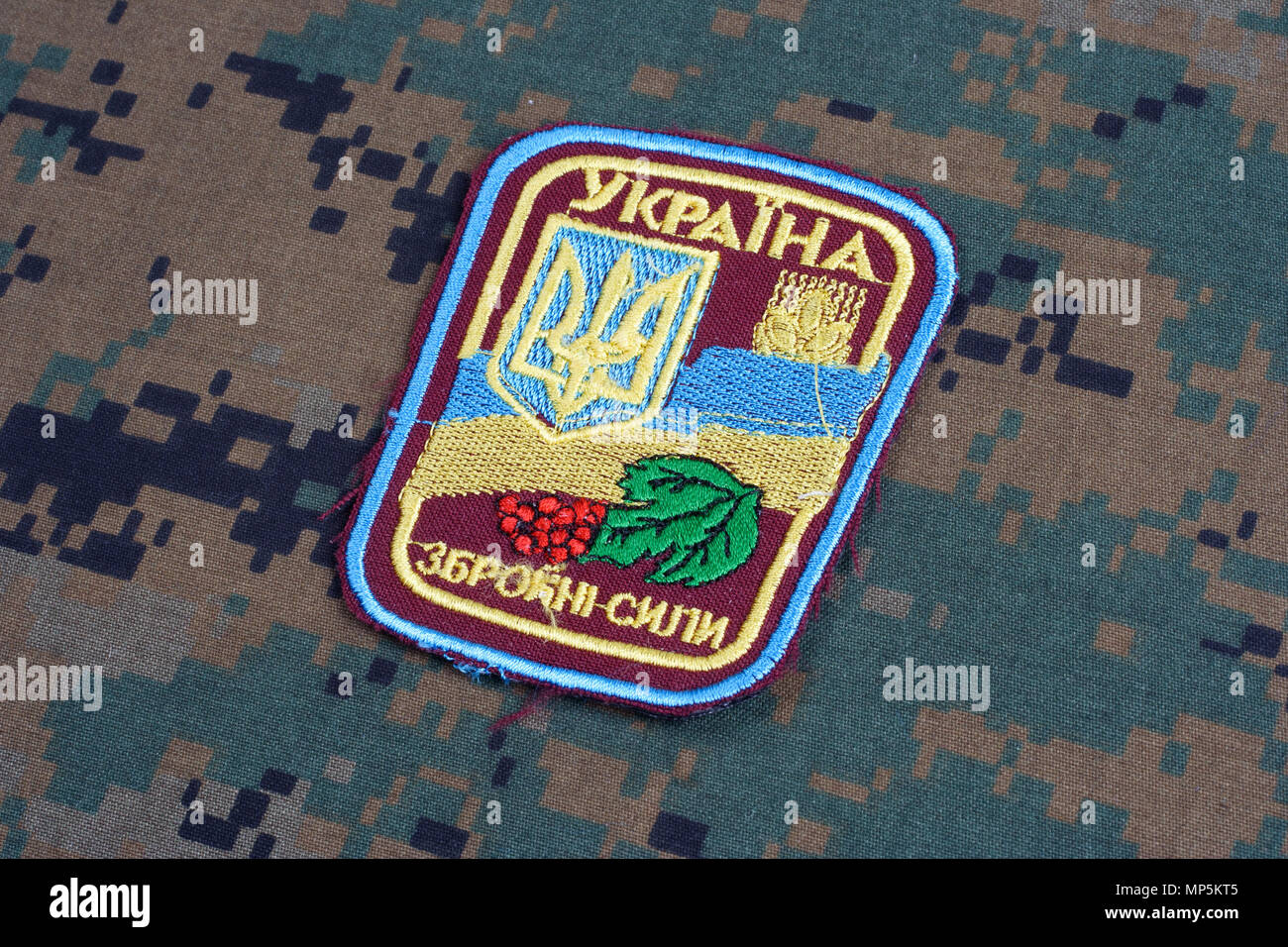 KIEV, UKRAINE - July, 16, 2015. Ukraine Army uniform badge Stock Photo ...