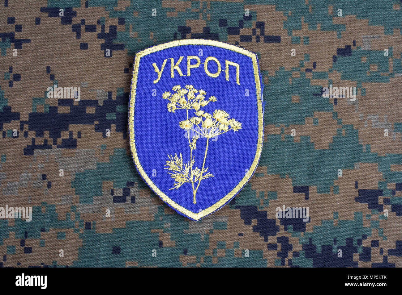 KIEV, UKRAINE - July, 16, 2015. Ukraine Army unofficial uniform badge ...