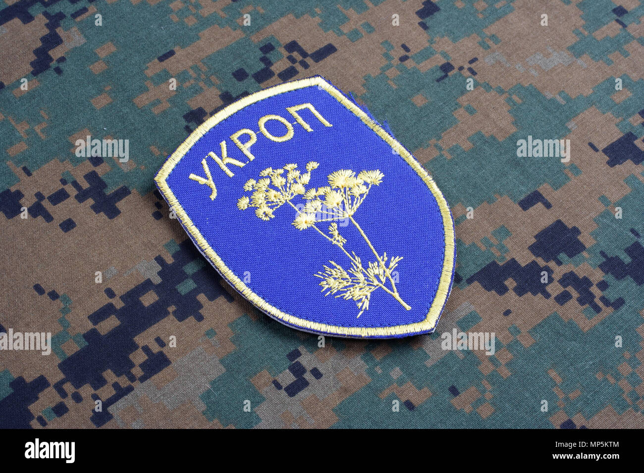 KIEV, UKRAINE - July, 16, 2015. Ukraine Army unofficial uniform badge ...