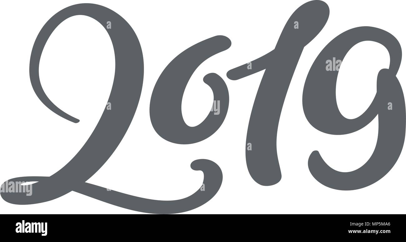 Greeting card design template with chinese calligraphy 2019 New Year ...