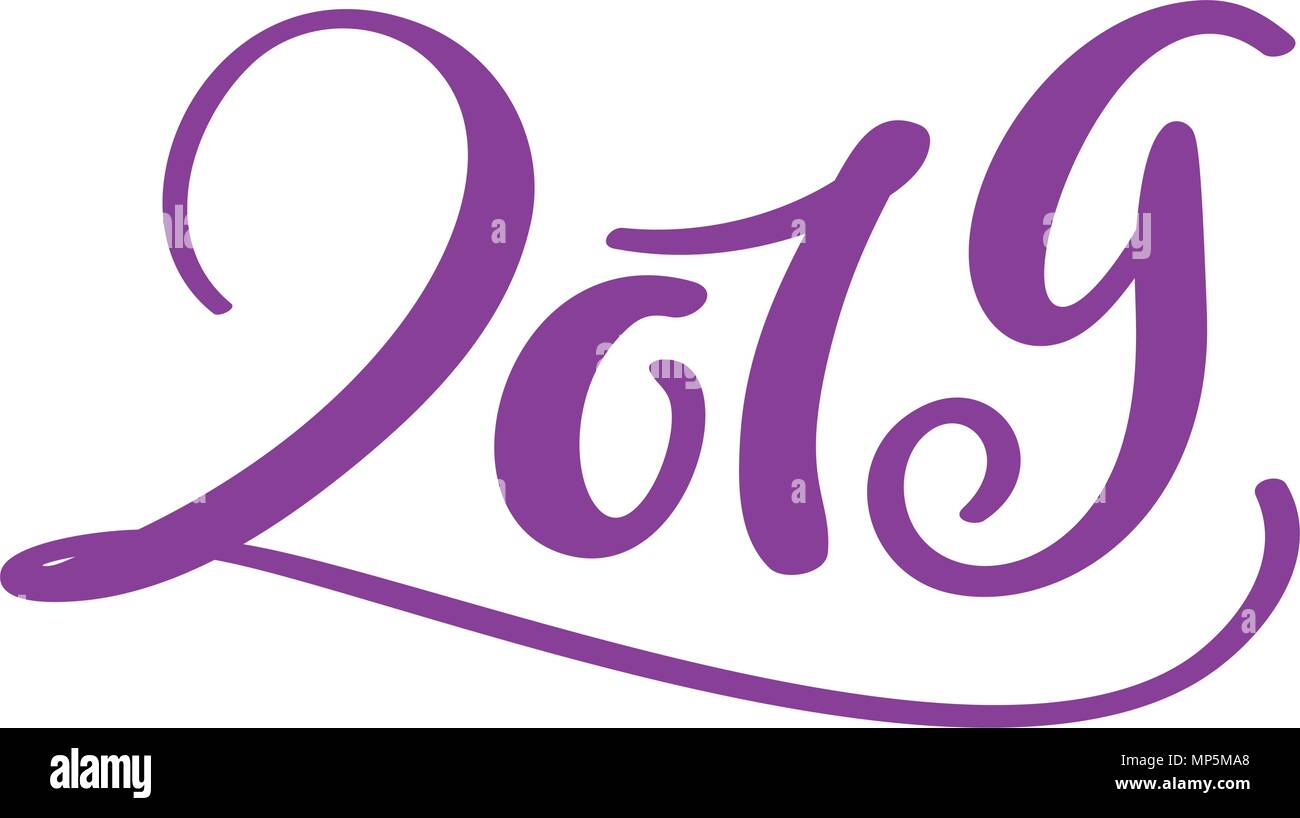 Greeting card design template with chinese calligraphy 2019 New Year ...