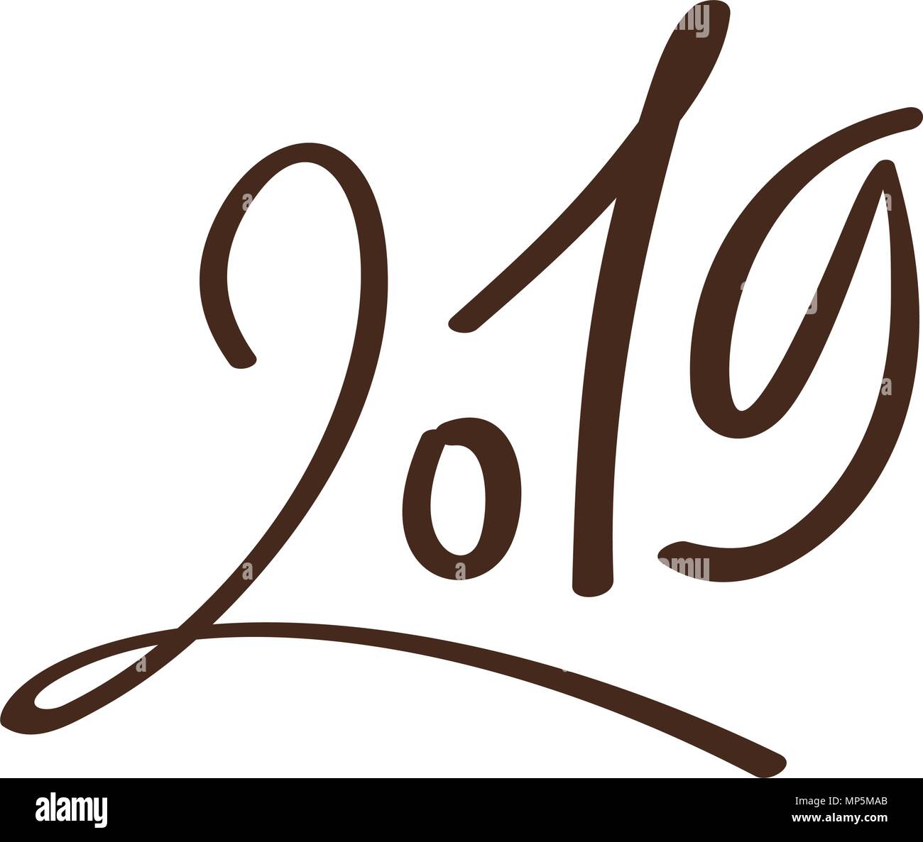 Greeting card design template with chinese calligraphy 2019 New Year ...