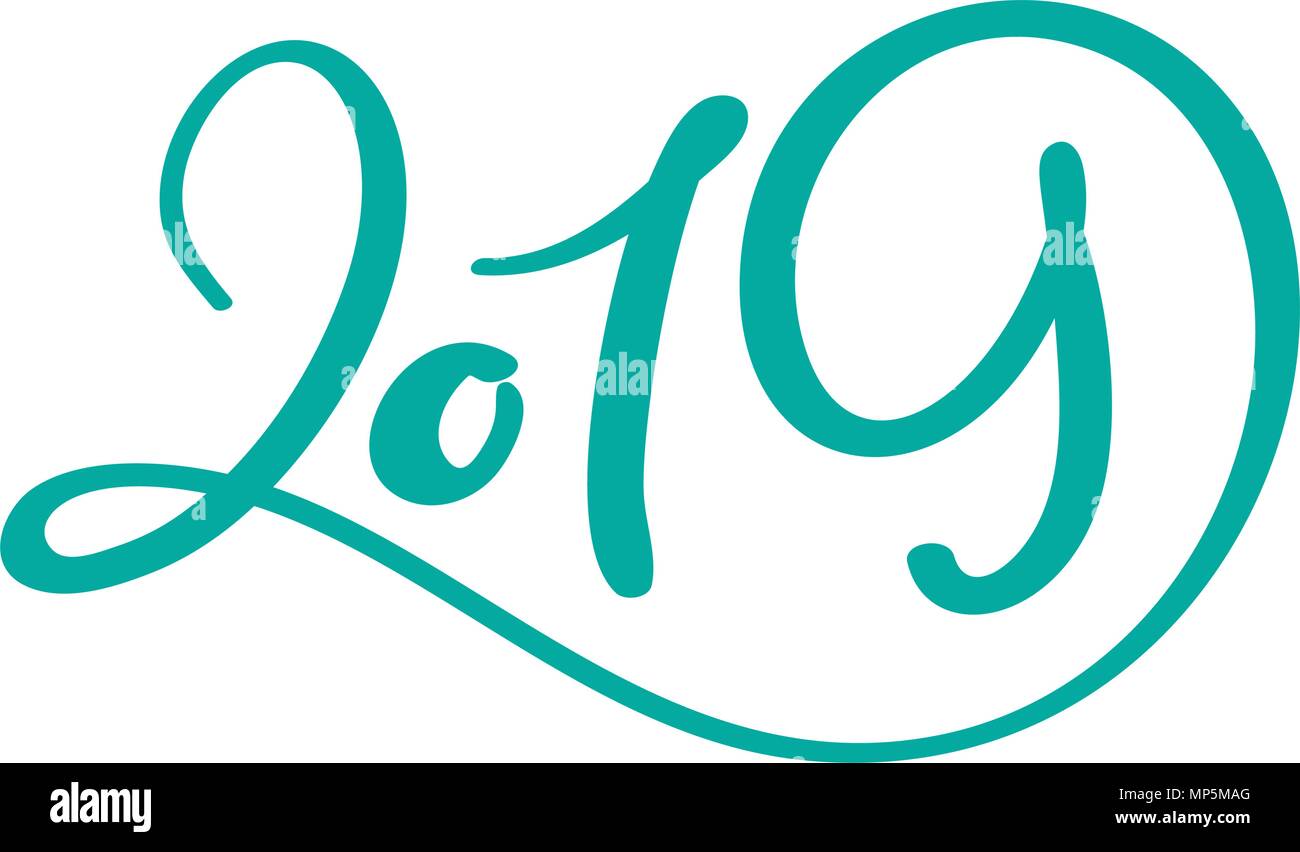 Greeting card design template with chinese calligraphy 2019 New Year ...