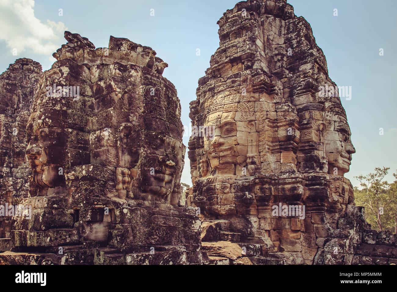 The many-faced temple Bayon is the pearl of the complex Angkor Thom ...