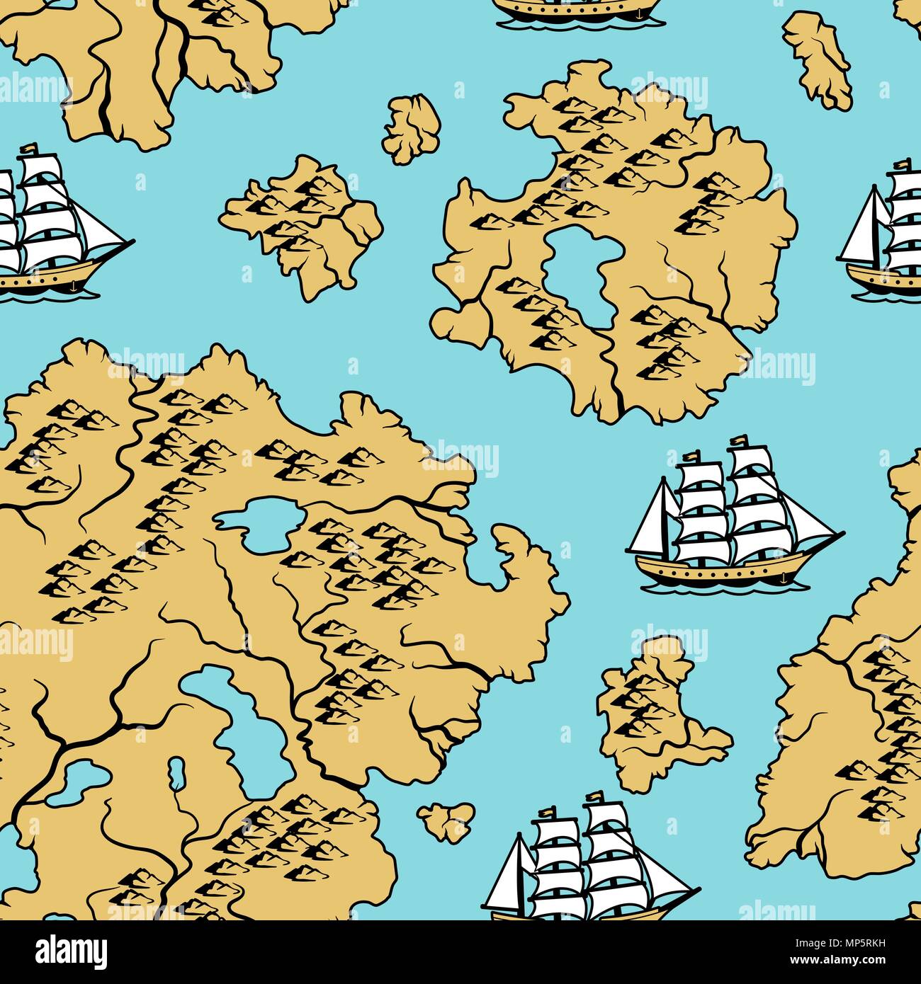 Seamless treasure map Stock Vector Images - Alamy