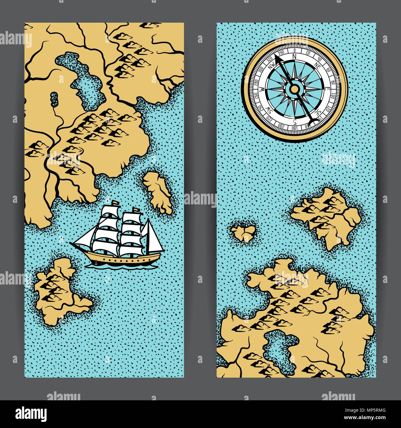 Sailing ship banners Stock Vector Images - Alamy