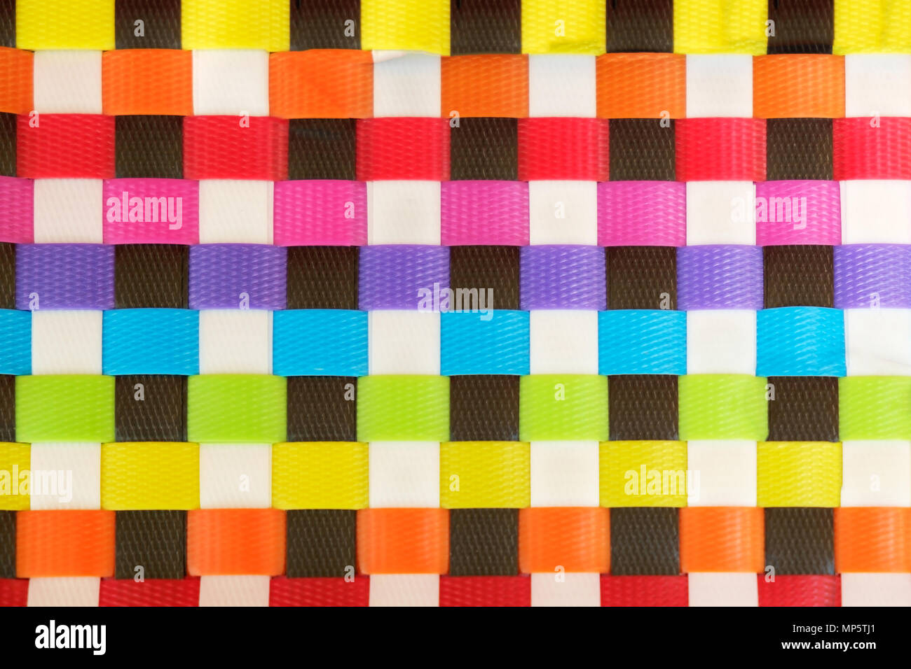 Colorful woven patterns made of plastic Stock Photo - Alamy