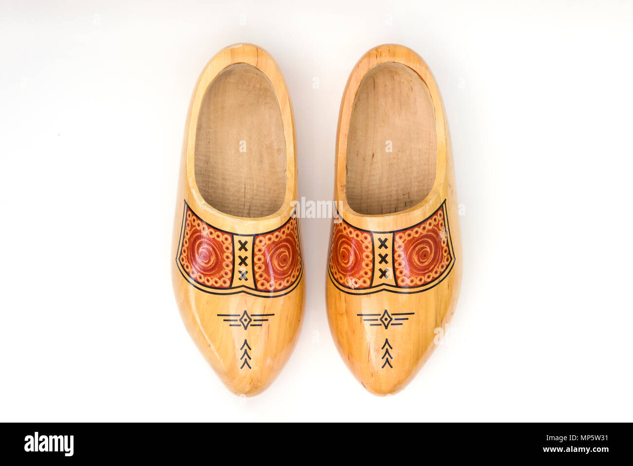 Traditional dutch wooden clogs isolated on the white background Stock ...