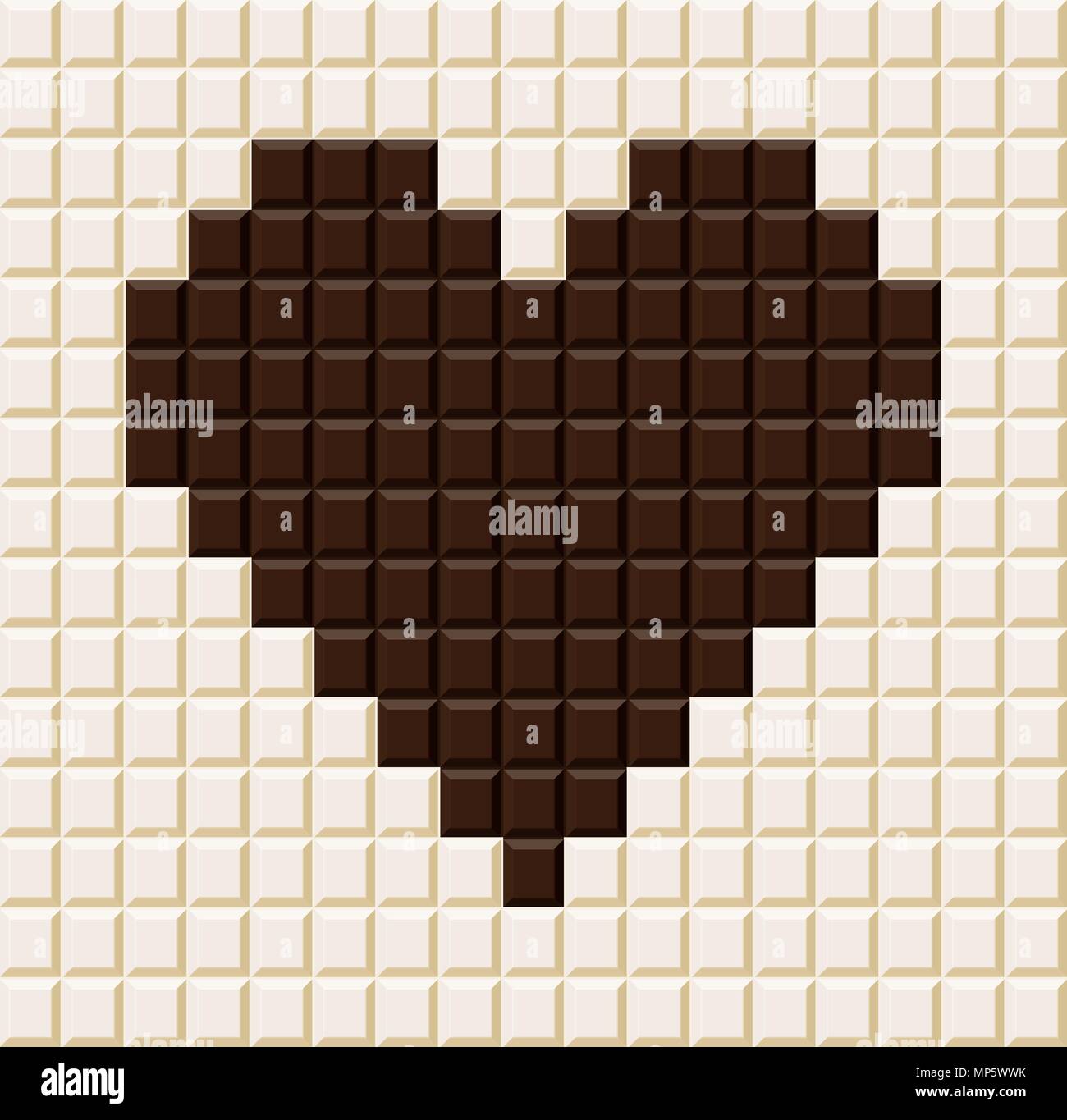 Chocolate bar in heart shape. Delicious chocolate bar as background ...