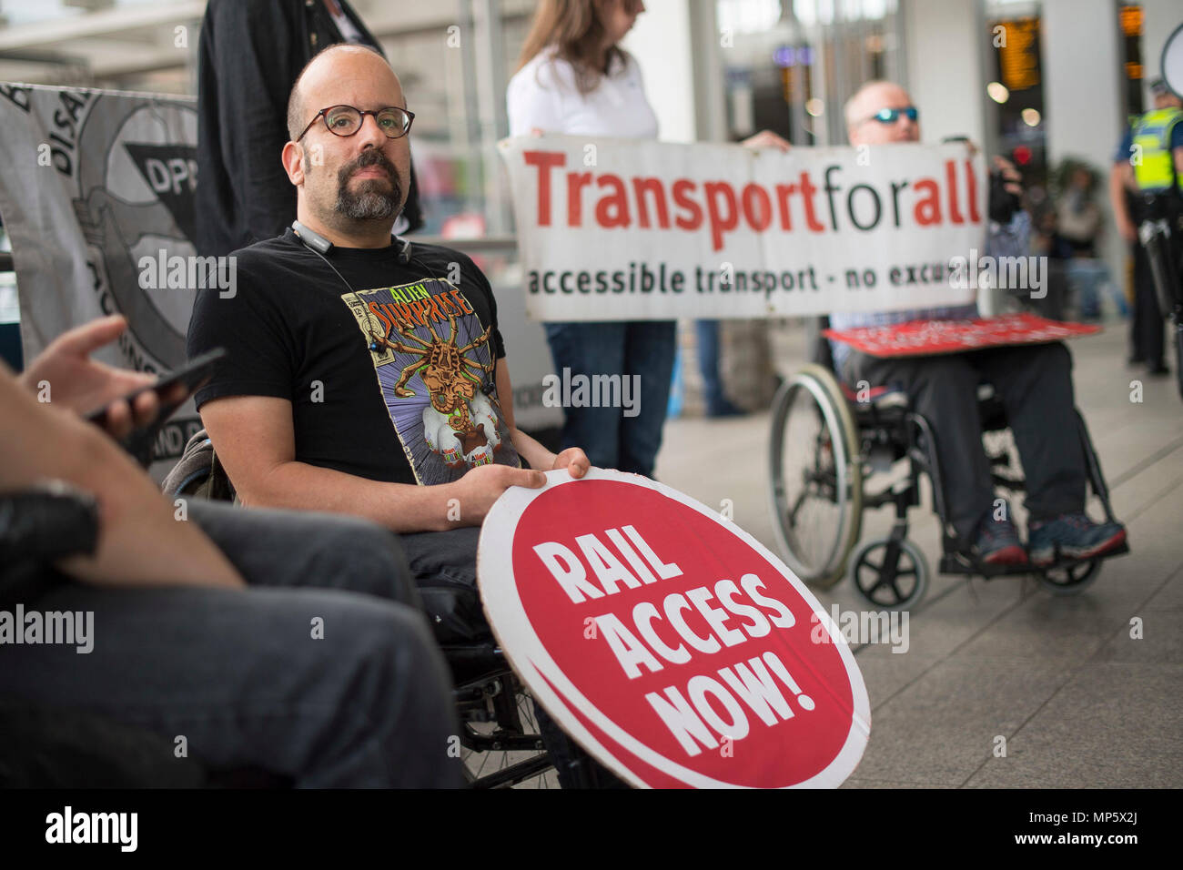 Disability campaigners stage a protest at London Bridge station in the ...