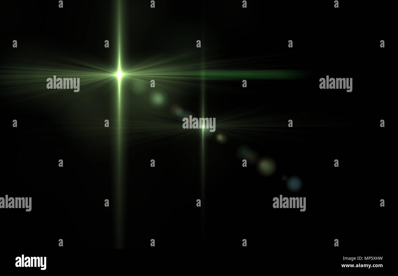 Lens Flare light over black background. Easy to add overlay or screen ...