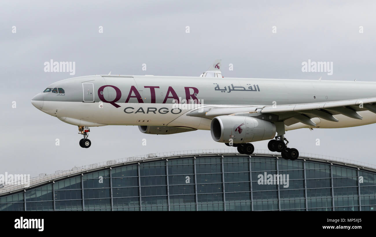 Qatar Cargo Airbus A330 landing Stock Photo - Alamy