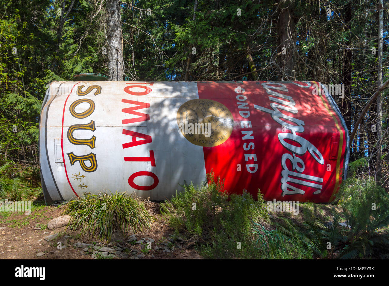 Artist painted fire department water tanks, Hornby Island, BC, Canada ...